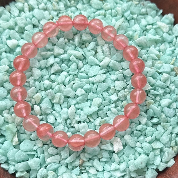 Alquimia | Jewelry | Cherry Quartz Beaded Braceletheart Chakra Healing ...